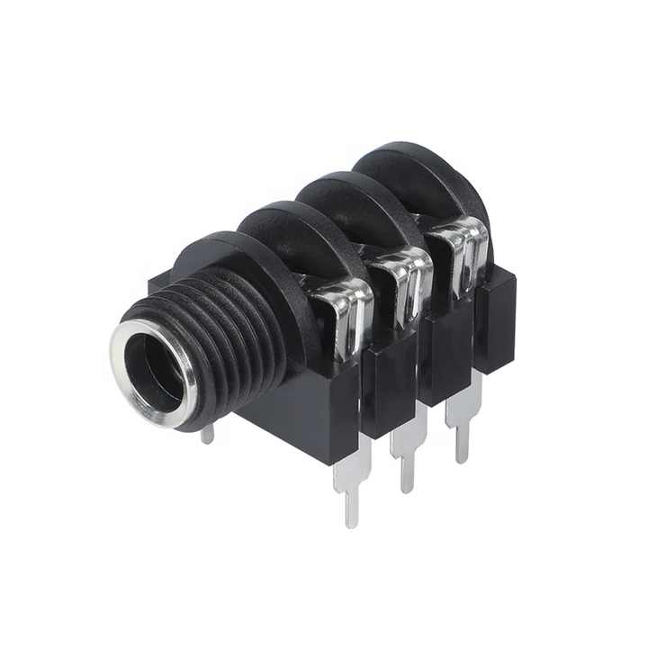 6 Pin Female PCB Mount Socket 6.35mm Female Stereo Audio TRS Jack ...