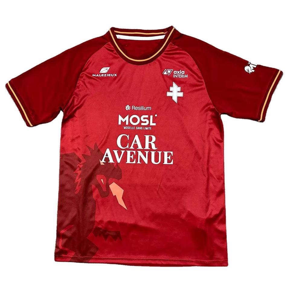 Metz 25-26 Home Soccer Jerseys Garnet Red Diamond Pattern Colors Agent ...