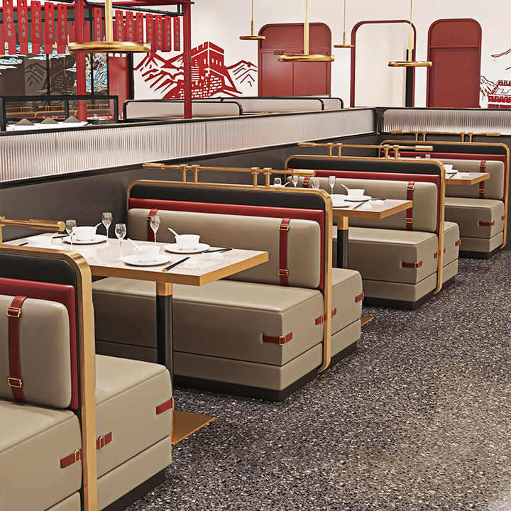 GEDO Luxury Deck Sofa Booth Restaurant Barbecue Shop Table Chair ...