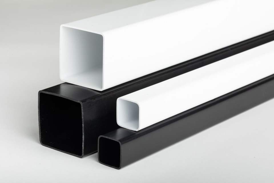 Black Plastic Square Tubes, PVC Box Section 50x50 & 25x25mm for ...