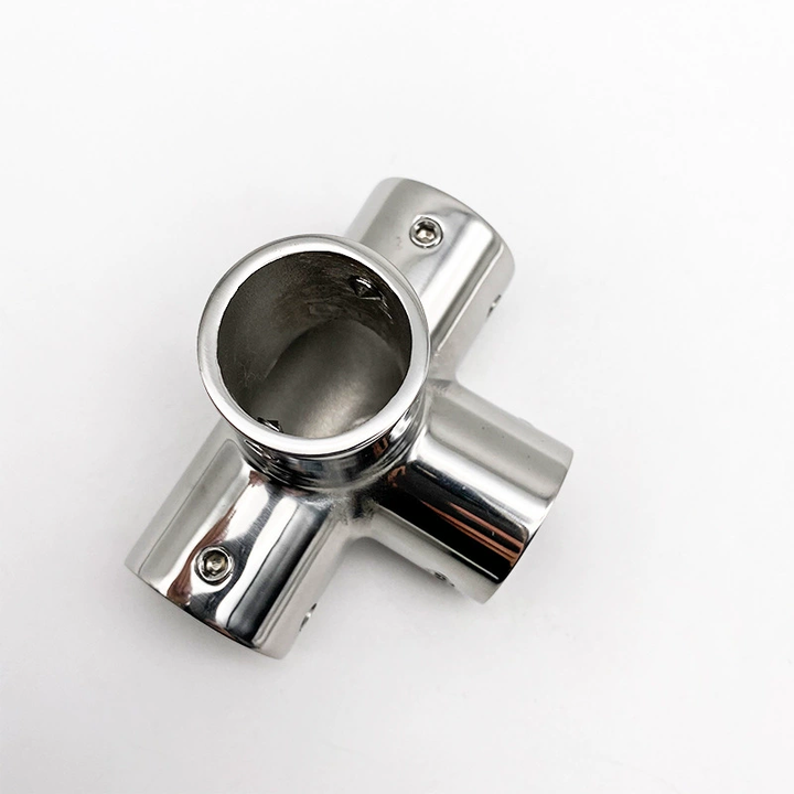 SS316 Stainless Steel 4 Way Cross Pipe Tee OEM Metal Side Outlet Tee 4 ...