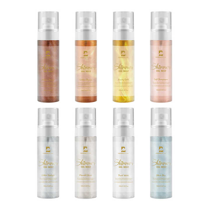 Private Label Hair Shimmer Dry Oil Mist Multi-purpose Hair Oil Glitter ...