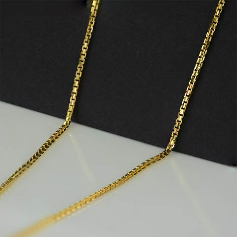 9k Real Gold Plated Rope Chain 2mm Men Chain Necklace Women Chains 16 ...