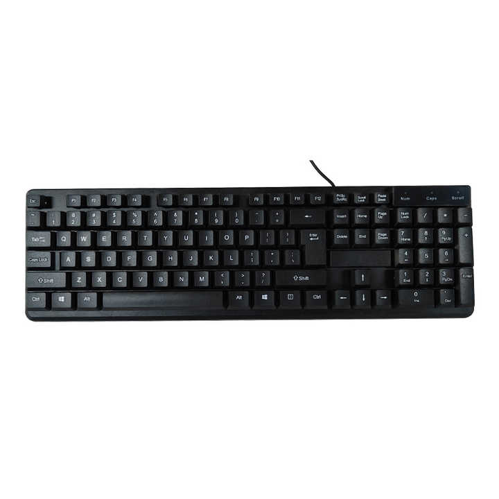 104-Key USB Waterproof Keyboard Black Traditional Layout Wired Keyboard ...