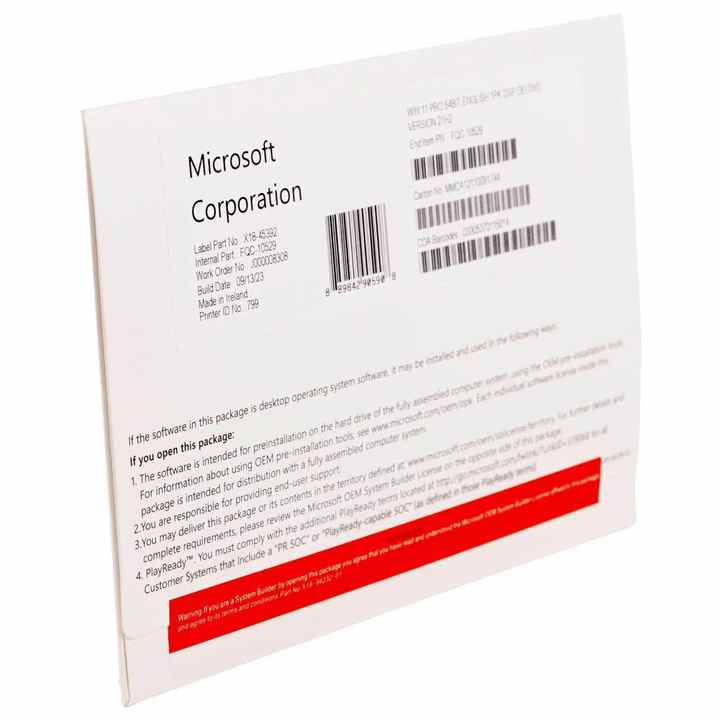 Microsoft Windows 11 Pro Key Full Package DVD 1 Set=5 Pcs Multi-language