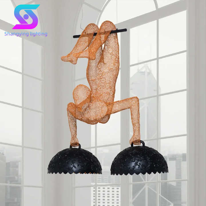 Roll over Acrobat Sculpture Art Statue Pendant Lights