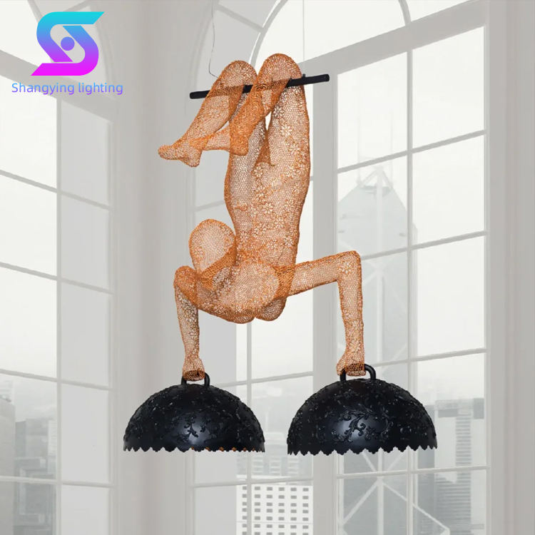 Roll over Acrobat Sculpture Art Statue Pendant Lights
