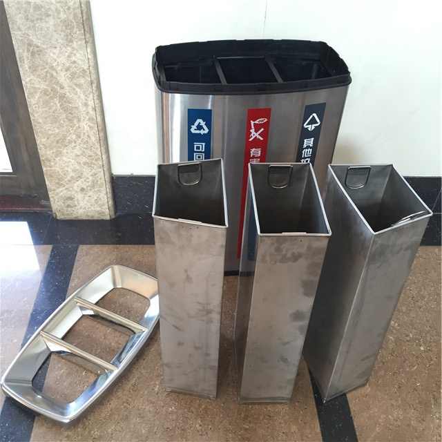 GNF Stainless Steel Recycling Bin - 3 Compartments