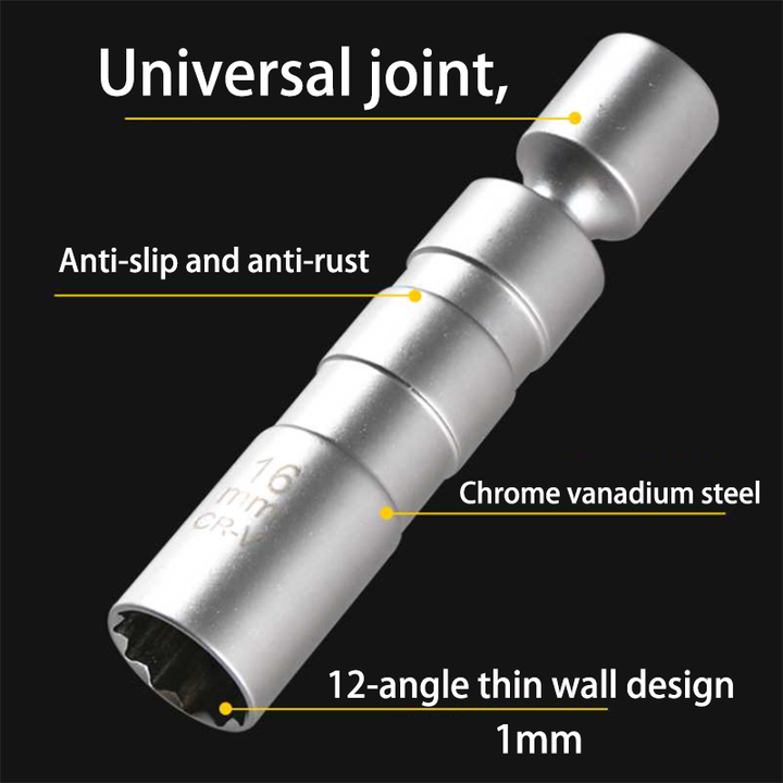 Magnetic Universal Spark Plug Socket Wrench 14-16mm Ultra-thin ...