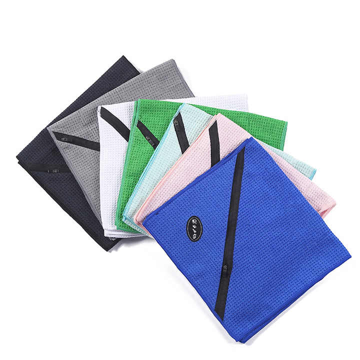 Wholesale Microfiber Waffle Pattern Golf Towel Customized Logo Printed ...