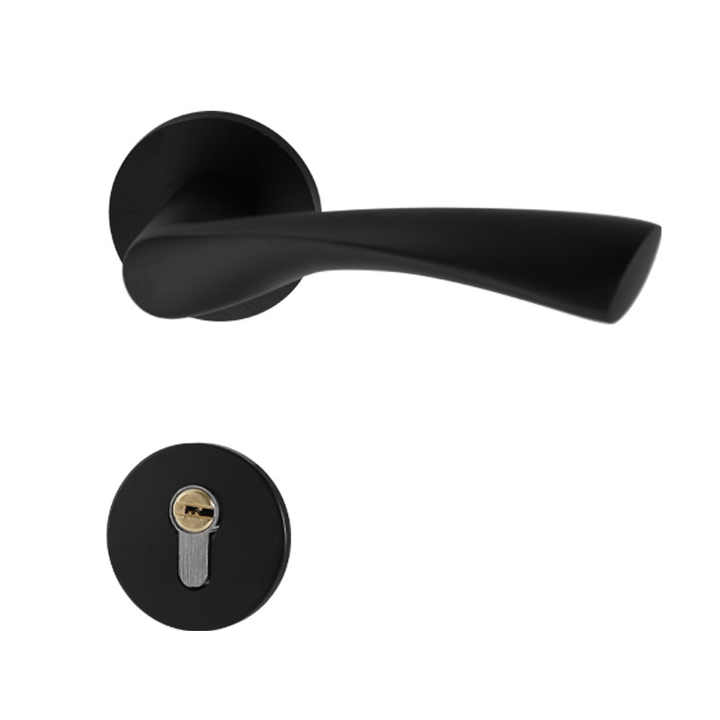 High Quality Interior Room Door Self Locking Black Door Handle Split ...