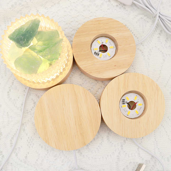 Wholesale Wood LED Light - 3D Illusion Night Light Base