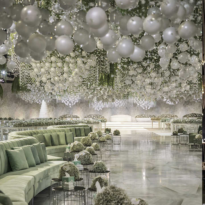 Modern Style Indoor Wedding Lobby Festive Ceiling Decoration Luxury ...