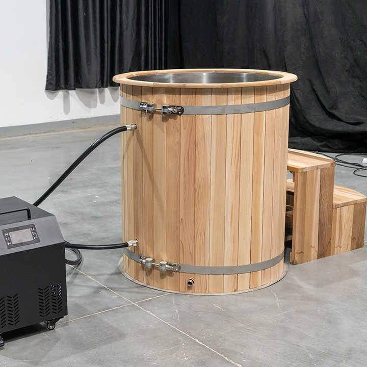 Red Cedar Wood Cold Plunge Tub - Ice Bath with Chiller Spa Tub
