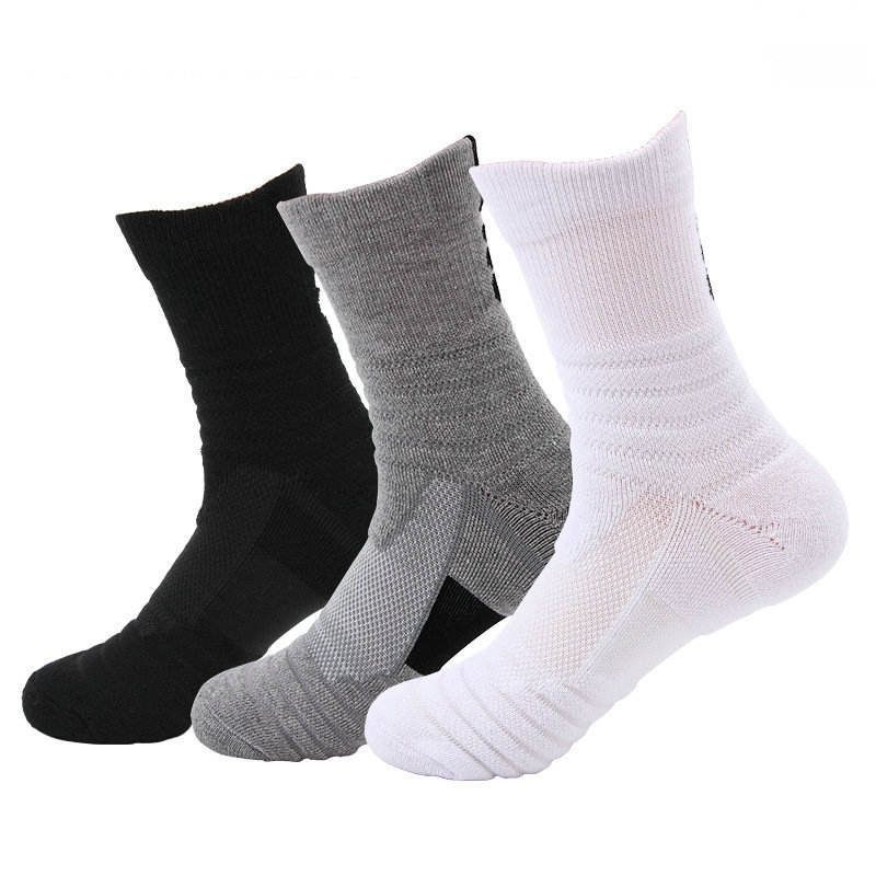 Winter Cotton Running Terry Cushion Anti-slip Basketball Crew Sport ...