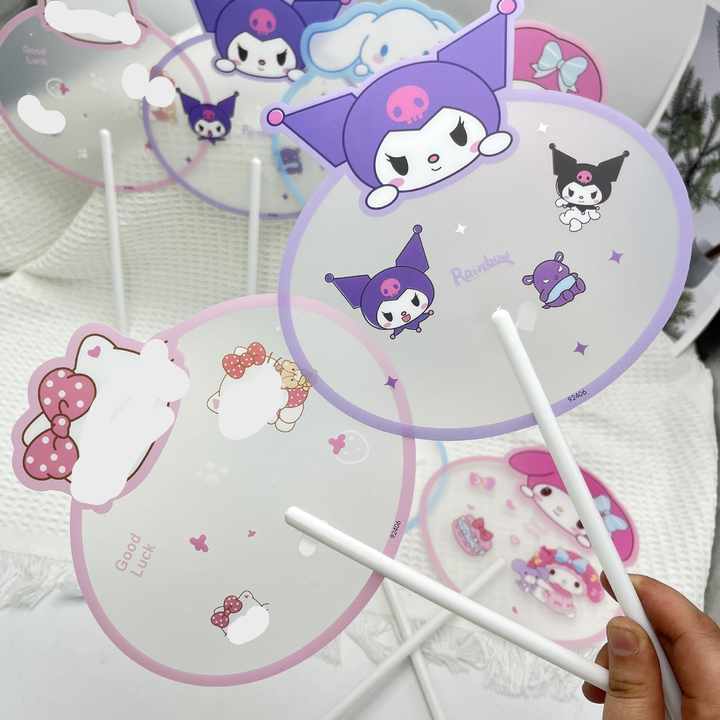 Linda Hot selling Kuromi shaped plastic fragrance fan Melody handle fan ...