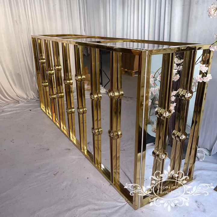 Stainless Steel Furniture Gold Crystal Bar Counter Cocktail High ...