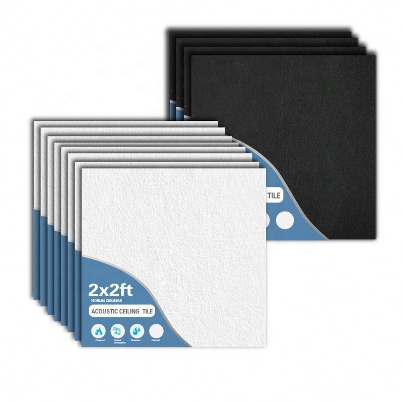 Fireproof A1 Class Acoustic Ceiling Tile 2x2ft Rock Wool Soundproofing ...
