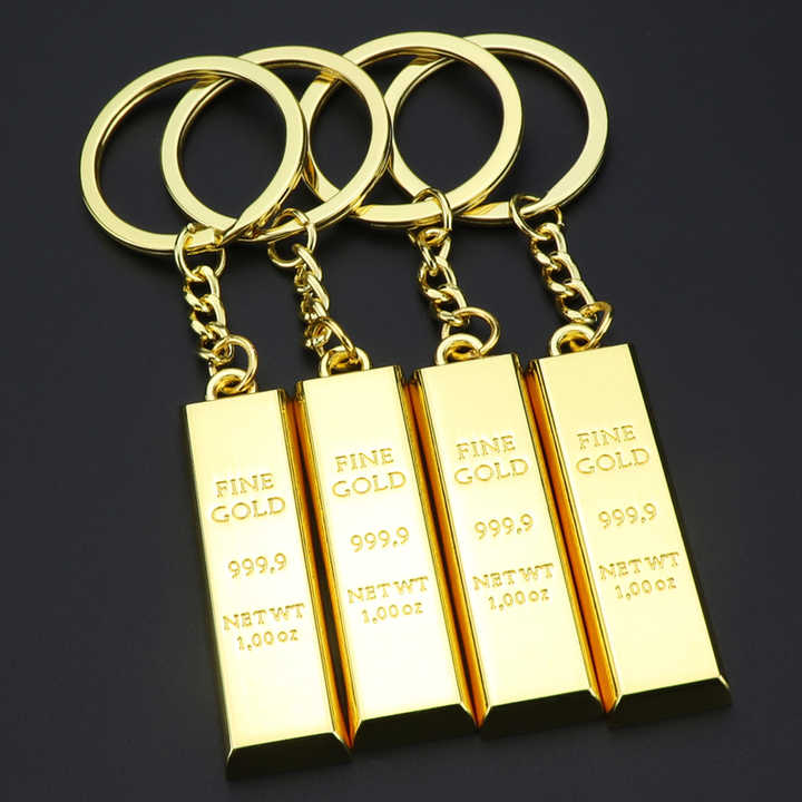 Custom Gold Bar Key Chain - Perfect Gift for Anniversaries