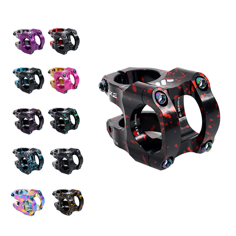MTB Bike Stem - Colorful Rainbow 31.8mm, 35mm Dual Color Short Riser ...