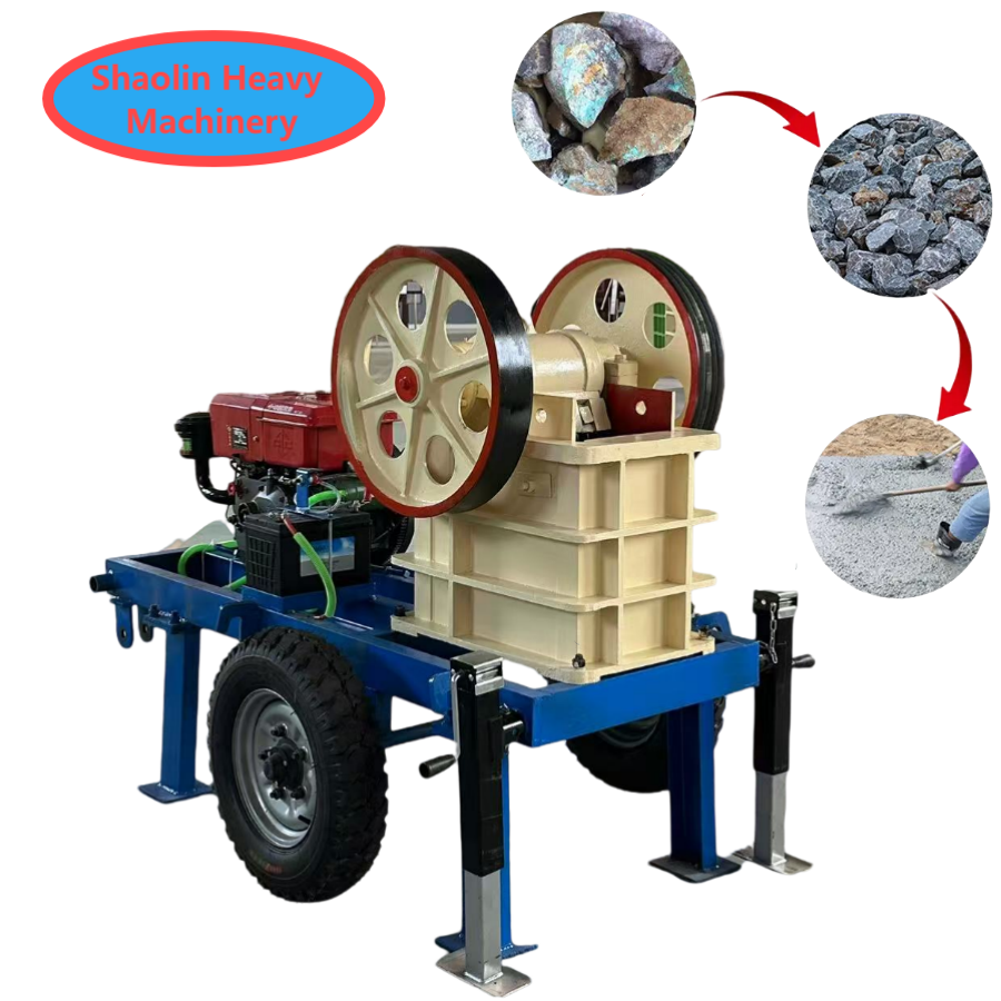 Time Production Mini Portable Jaw Crusher 1-5 Tons Diesel Powered PE ...