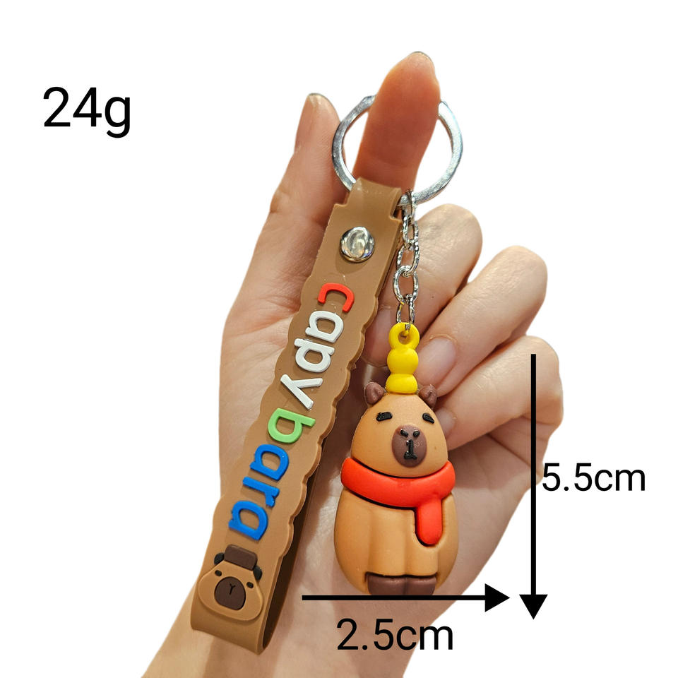Cross-border Capybara Series Cute Plush PVC Soft Rubber Keychain ...