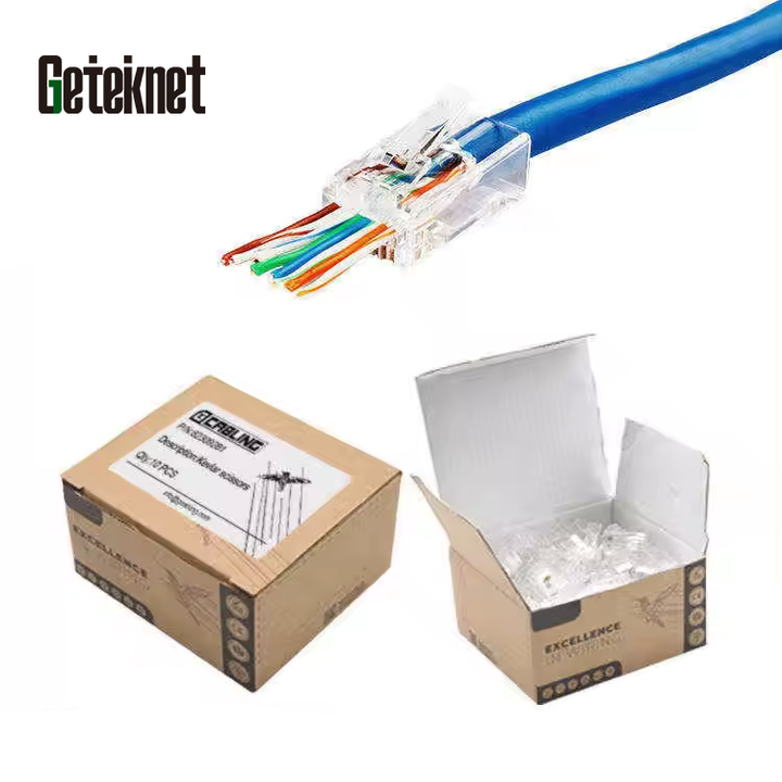 GETEKnet ethernet RJ45 connector 8P8C cat 5e 6 unshielded UTP Plug cat5e cat6 network RJ45 ...