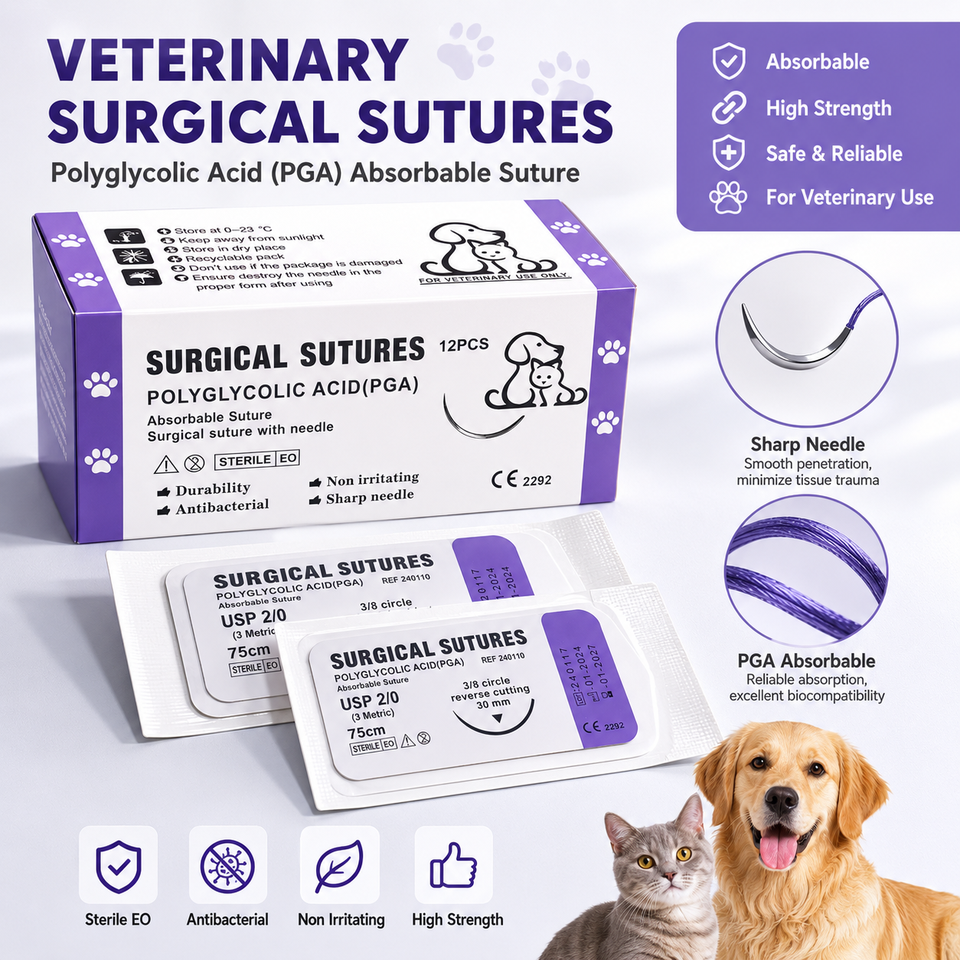 Medical Consumables PDO Suture Needles Veterinary Diagnostic Equipment ...