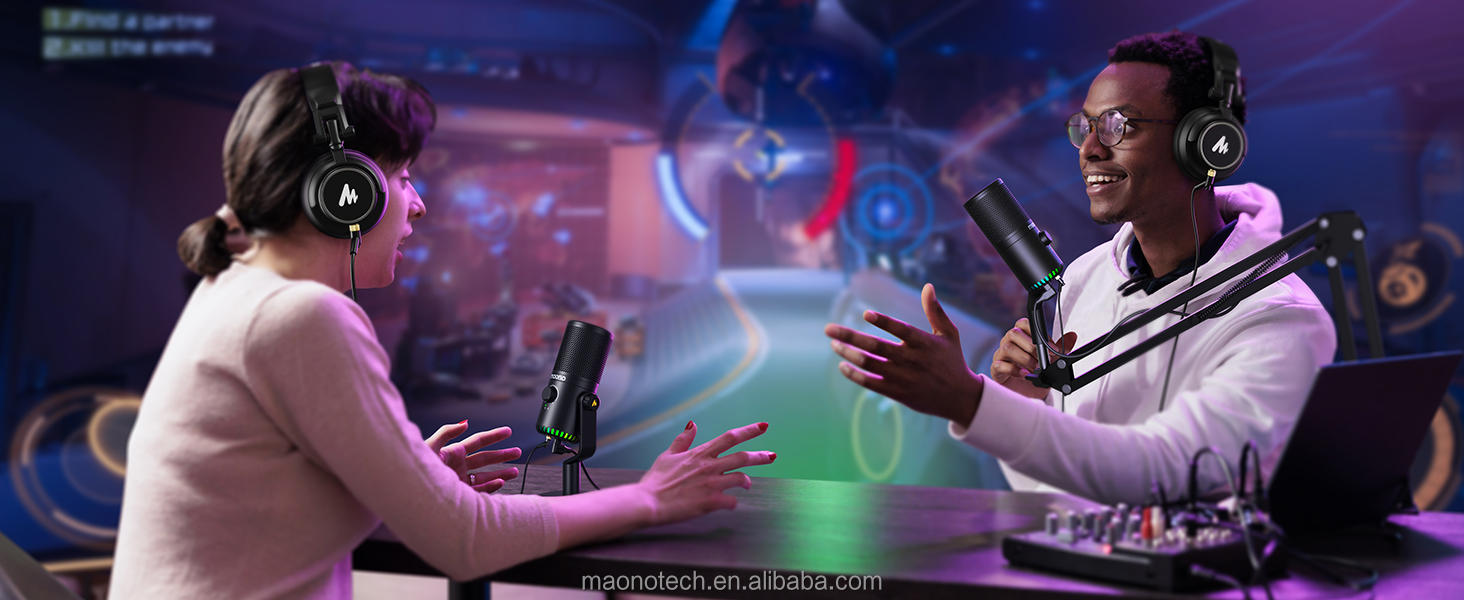 Maono Programmable RGB Gaming Microphone 3 in 1 Microphone Knob ...