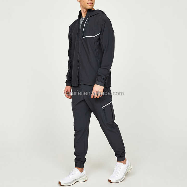 Custom logo Reflective Nylon Sweatsuit Training Jogging Waterproof ...