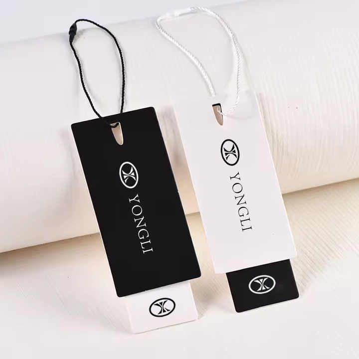 Fast Global Delivery Black White Foil Stamping Logo Swing Hang Tags ...
