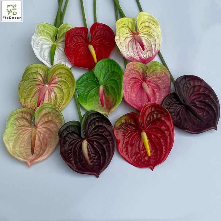 Wholesale Artificial 3D Print Anthurium Flowers Latex Real Touch for ...