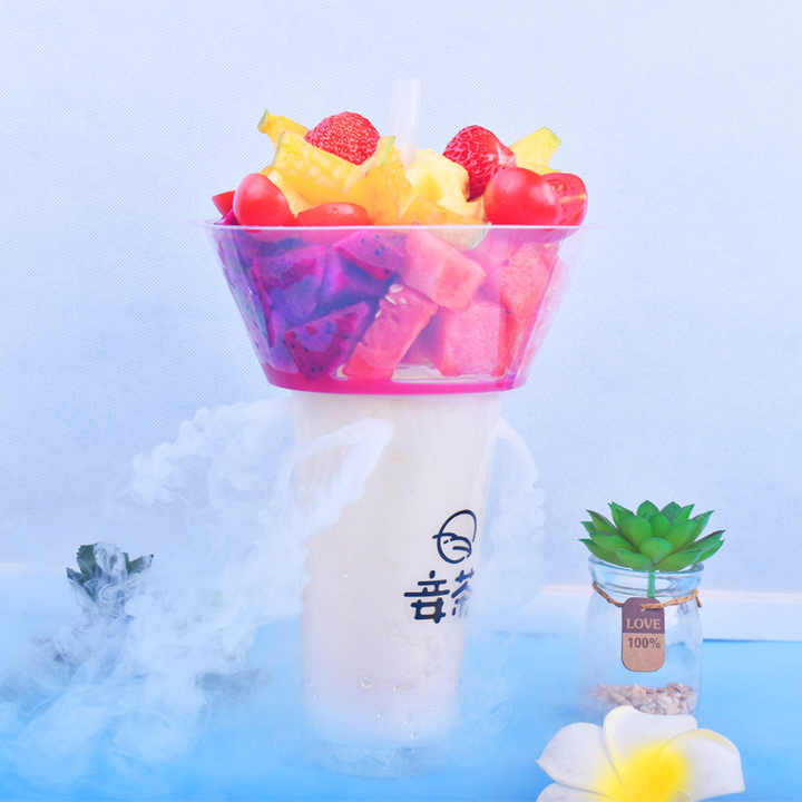 PP Take-out Drinking Cup Plastic Cola Cup With Snack Bowl Holder ...
