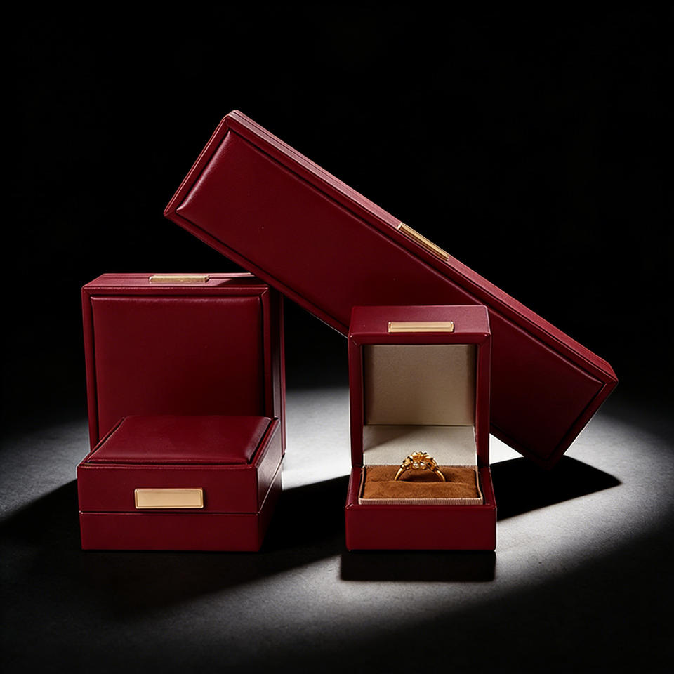 Luxury Pu Leather Jewelry Packaging Box for Ring Earring Pendant ...