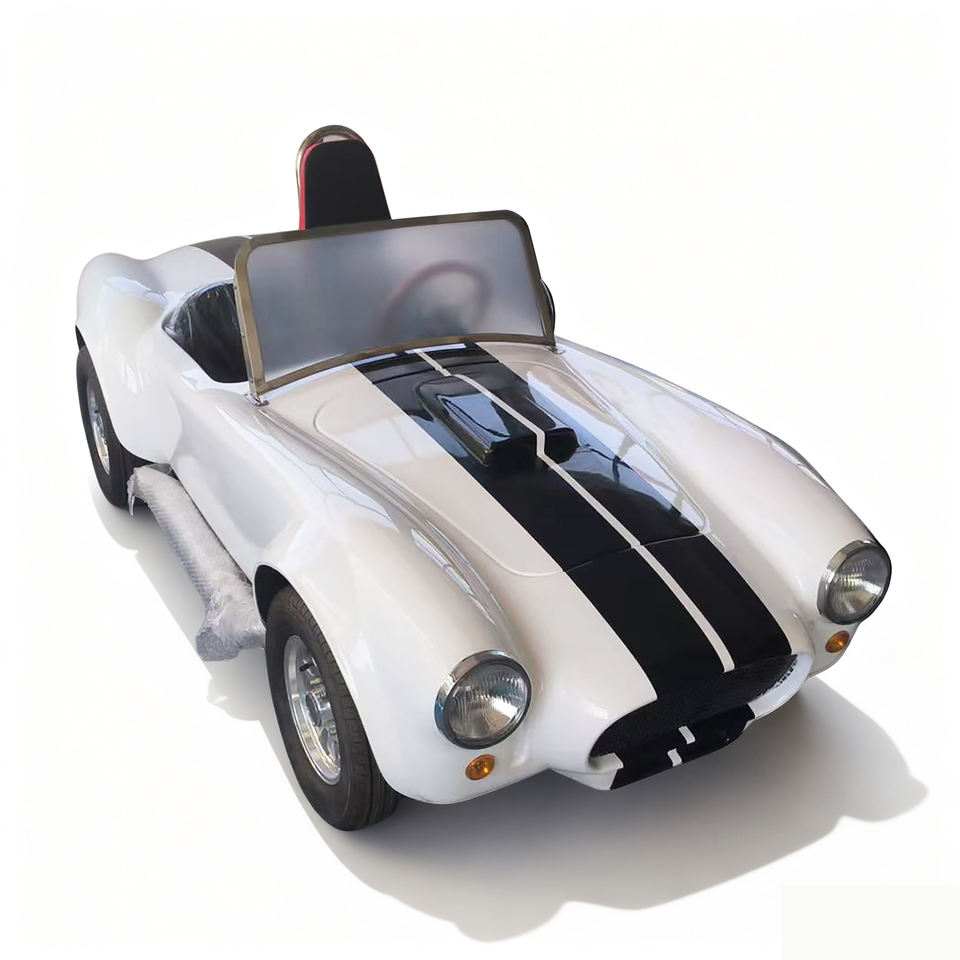 1500W Mini Shelby Cobra Convertible White Body Black Stripes Parent ...