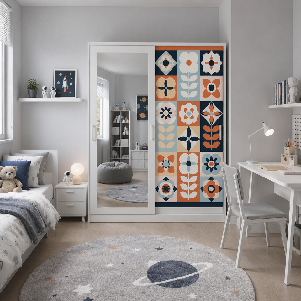 Mirror Steel Wardrobe Bedroom Steel Sliding Door Closet Modern Clothes ...