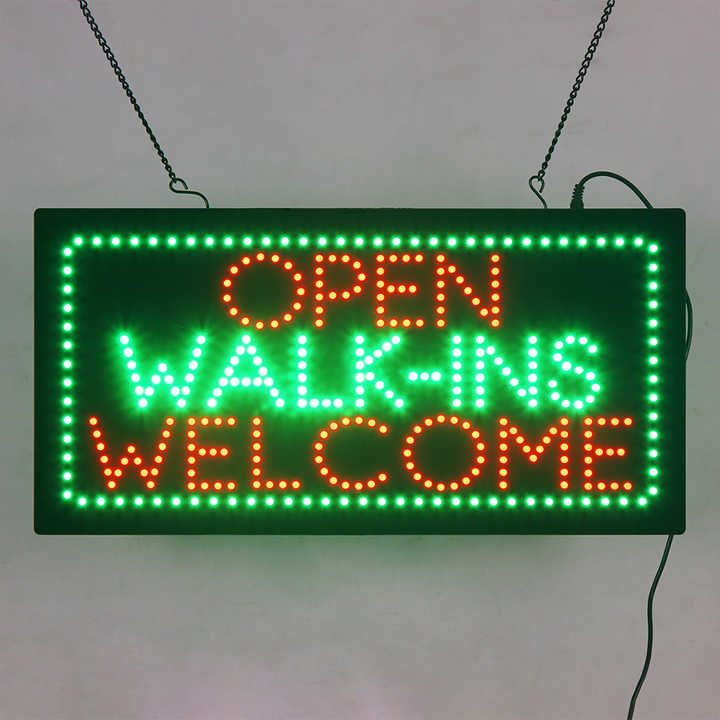 9*19 Inch LED OPEN WALK-INS WELCOME Sign - High Brightness