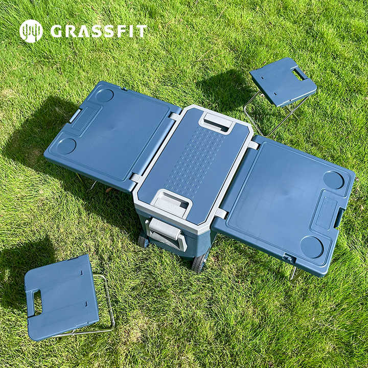 Custom 32L 34QT Foldable Ice Cooler Box Insulated Wheeled Ice Chest ...