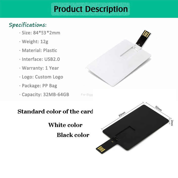 Custom Logo Credit Card Usb Flash Drive 2.0 USB Flash Drives ...