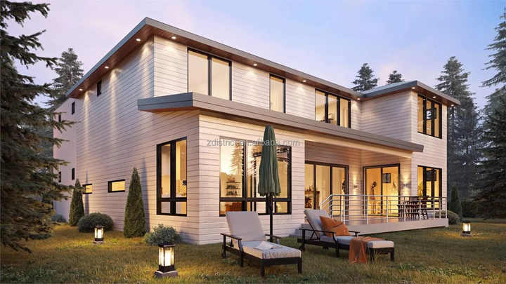 Two Story Prefab House Modular Prefabricated Villa 3 Bedrooms Luxury ...