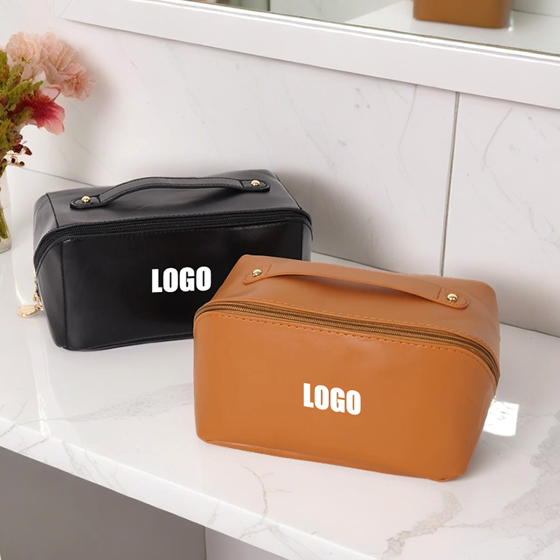 Portable PU Leather Makeup Bag Custom Logo Waterproof Cosmetic Storage ...