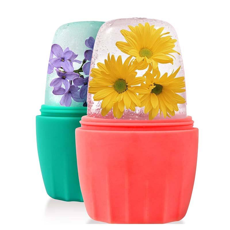 Reusable Face Roller Skin Care Freezer Silicone Ice Roller Facial Ice ...