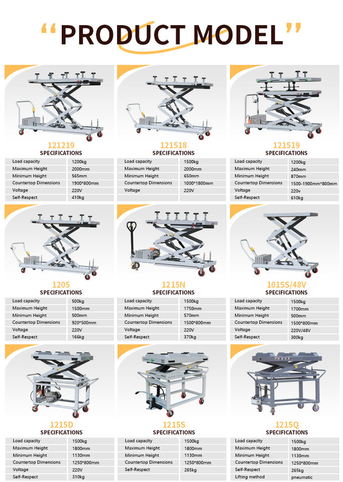 Household Movable Automotive Scissor Lift Hydraulic Car Elevator 1 Ton ...