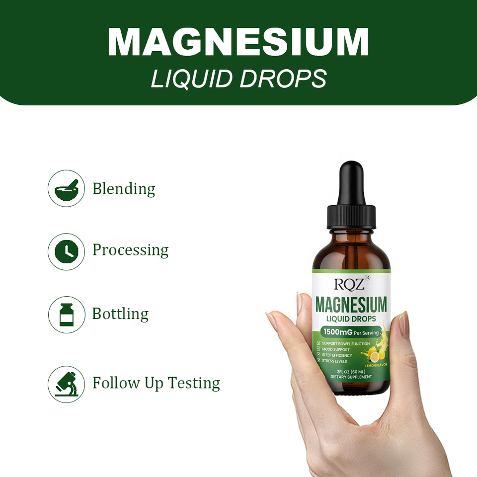 1500mg Magnesium Oral Liquid Drops Lemon Flavor Bowel Function Mood ...