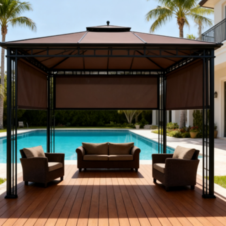 All Weather Use Zip Screens with Wall Switch Compatible and Sun Shading ...