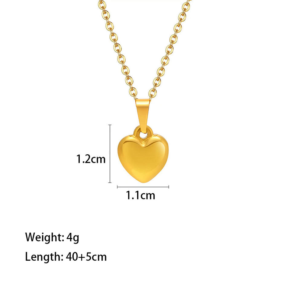 Fashion Jewelry Set Women Stainless Steel 18k Gold Love Heart Pendant ...
