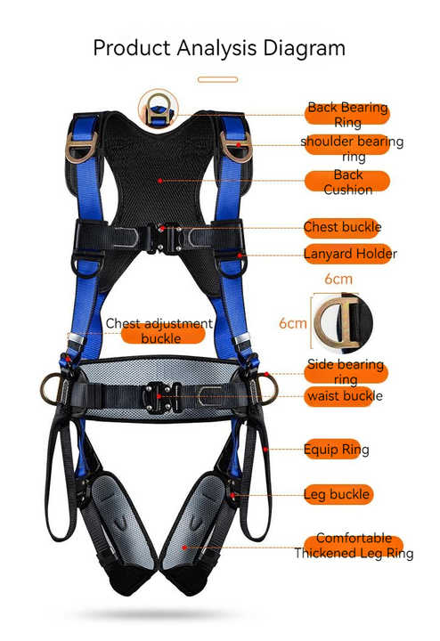 CE Certified Polyester Fall Protection - Full Body Harness