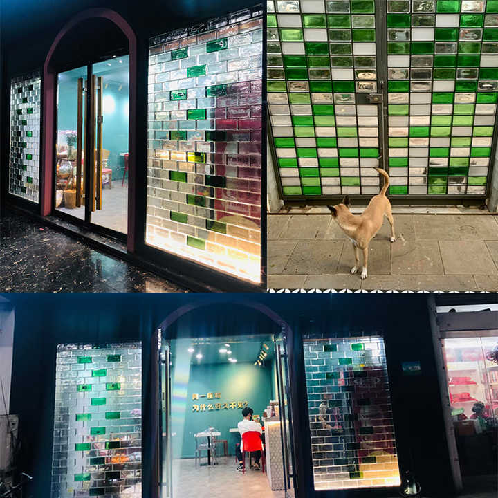 Blue Color Glass Brick Block for Showcase Wall - Vatti Glass