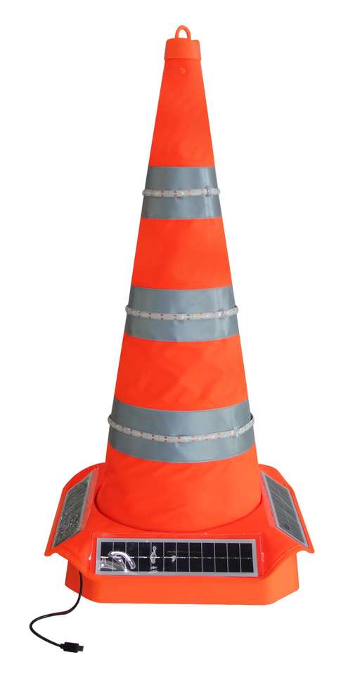 Rechargeable Solar Telescopic Road Cone Barrier Warning Lights ...