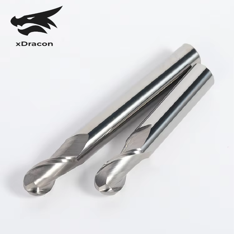 XDracon OEM Hrc55 Ball Nose Milling Cutter 4/6/8/10mm Carbide 2 Flute ...
